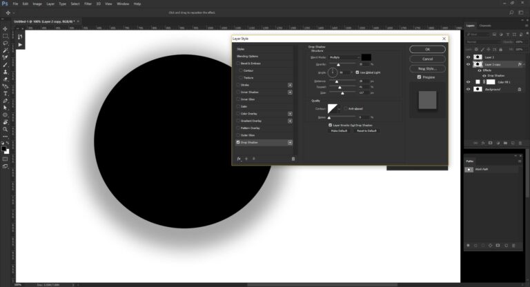 How to make drop shadow in Adobe Photoshop
